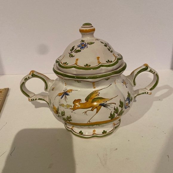 Art | Vintage Ceramic Lidded Jar With Bird Design | Poshmark